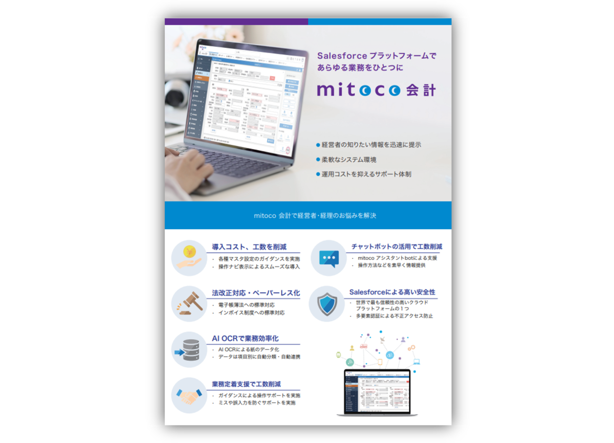 Salesforce プラットフォームであらゆる業務をひとつに『mitoco 会計』 | 資料ダウンロード | 株式会社テラスカイ
