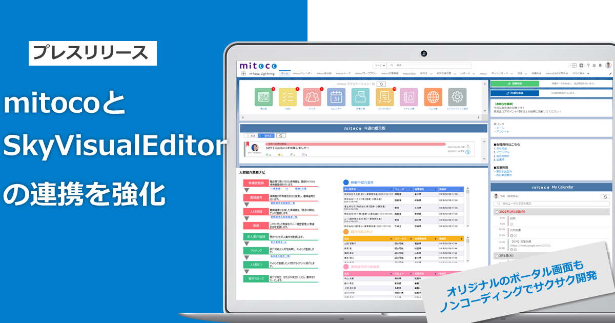 「mitoco」と「SkyVisualEditor」連携強化 | お知らせ | ニュース | 株式会社テラスカイ